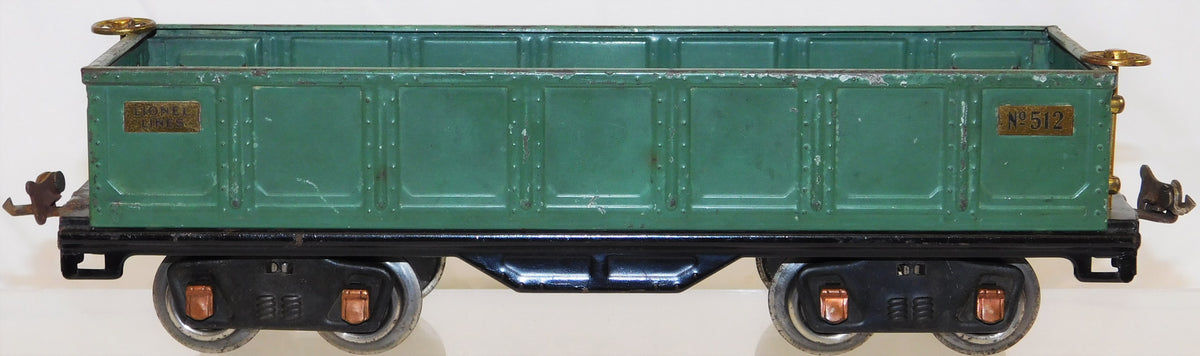 Lionel 512 Peacock gondola Standard Gauge COPPER journals / brass 1932 ...