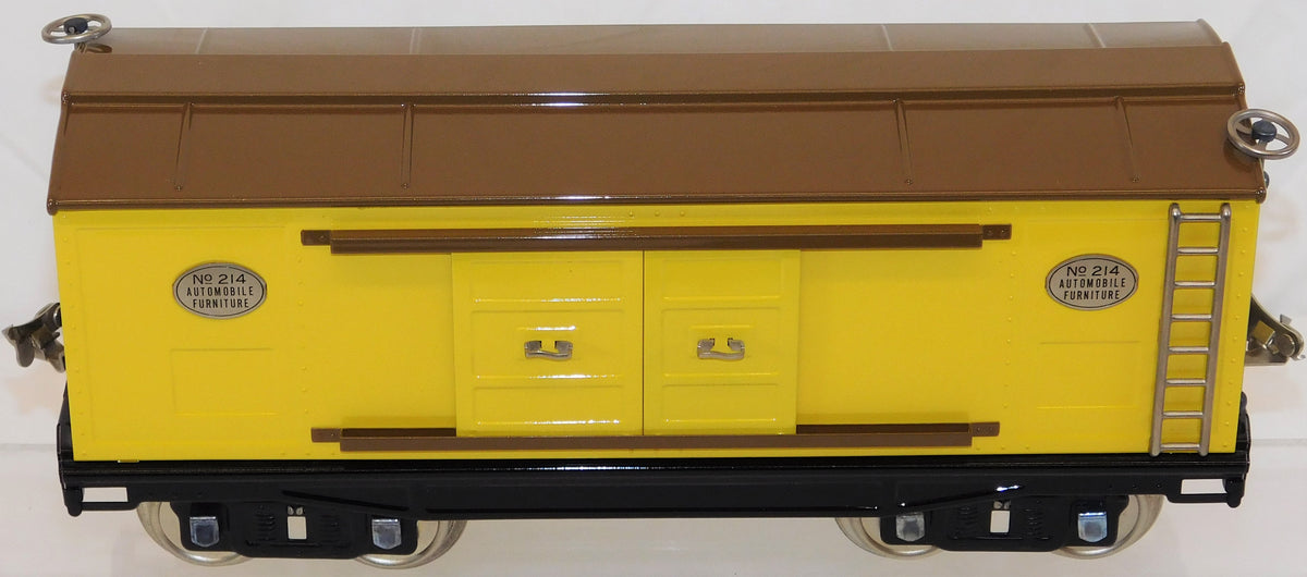 MTH 10-201 Standard Gauge Tinplate Traditions 214 BoxCar Yellow / Brow ...