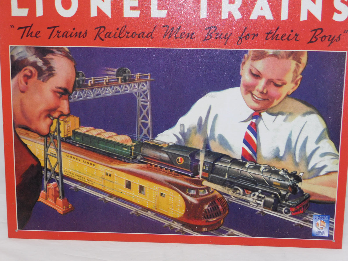 Vintage look Lionel the Trains Railroad Men Buy for their Boys Tin Met ...