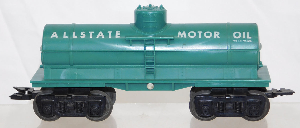 Marx Turquoise Allstate Motor Oil Single dome Tank Car 9553 Type F tru ...