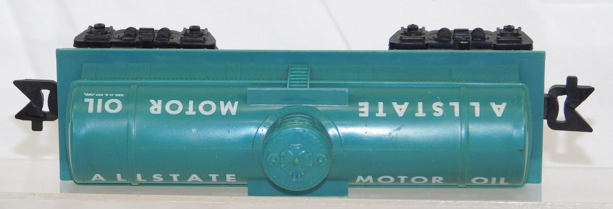 Marx Turquoise Allstate Motor Oil Single dome Tank Car 9553 Type F tru ...