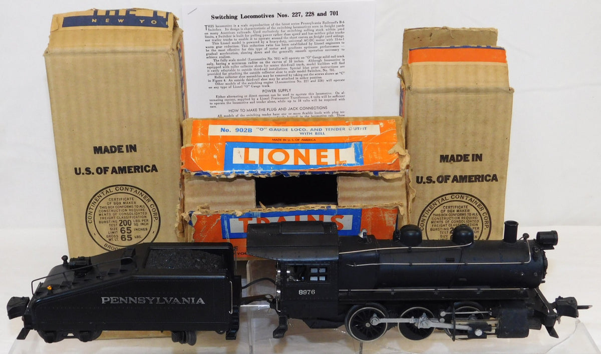 Lionel 902B Outfit Prewar 227 Locomotive Tender BOXED in SET BOX Bell ...