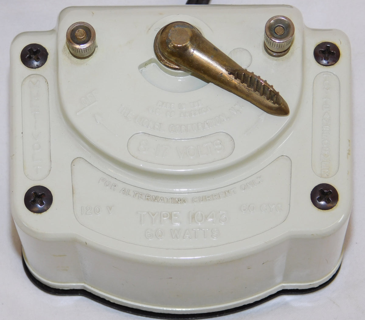 Lionel 1043-500 IVORY GIrl's Train transformer 1957-58 Works gold hand ...