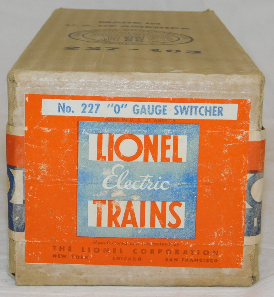 Lionel 902B Outfit Prewar 227 Locomotive Tender BOXED in SET BOX Bell ...