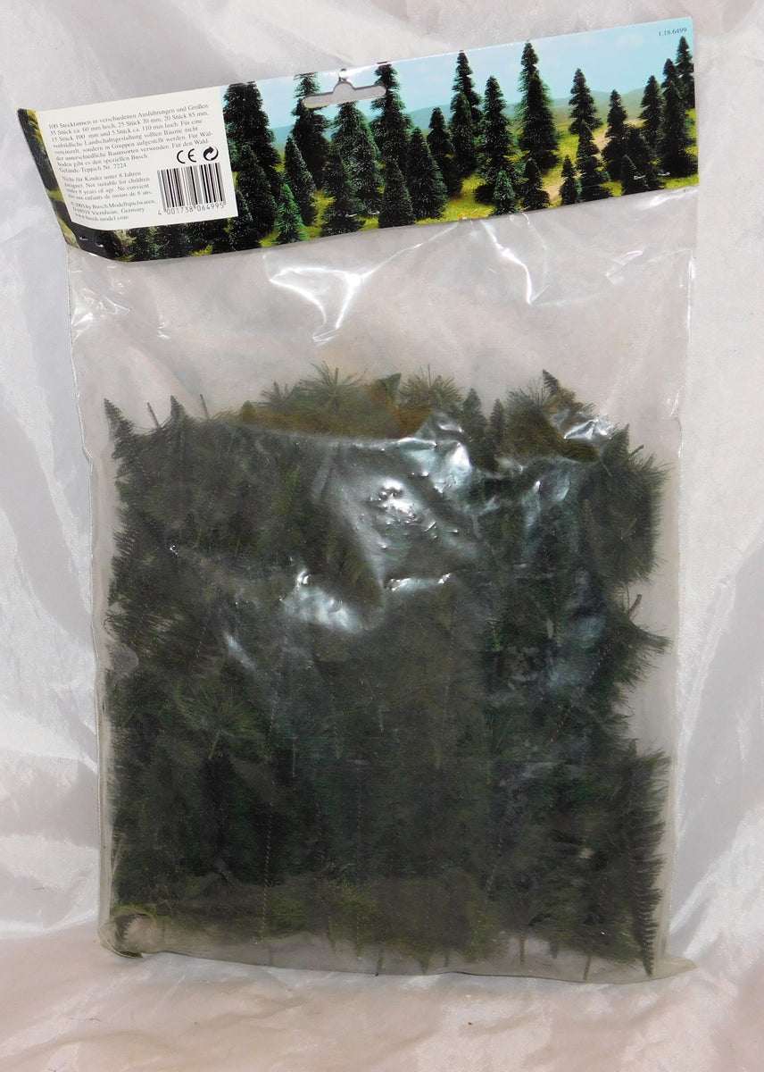 Busch 6499 Pine Trees 100 All Scale Assortment 2-3/8" to 4-11/32" Tall ...