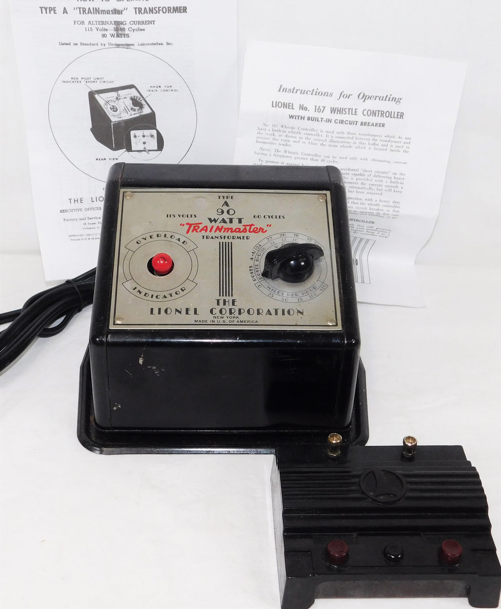Lionel Type A transformer 90 watts 1947-48 Serviced + new cord + 167 w ...