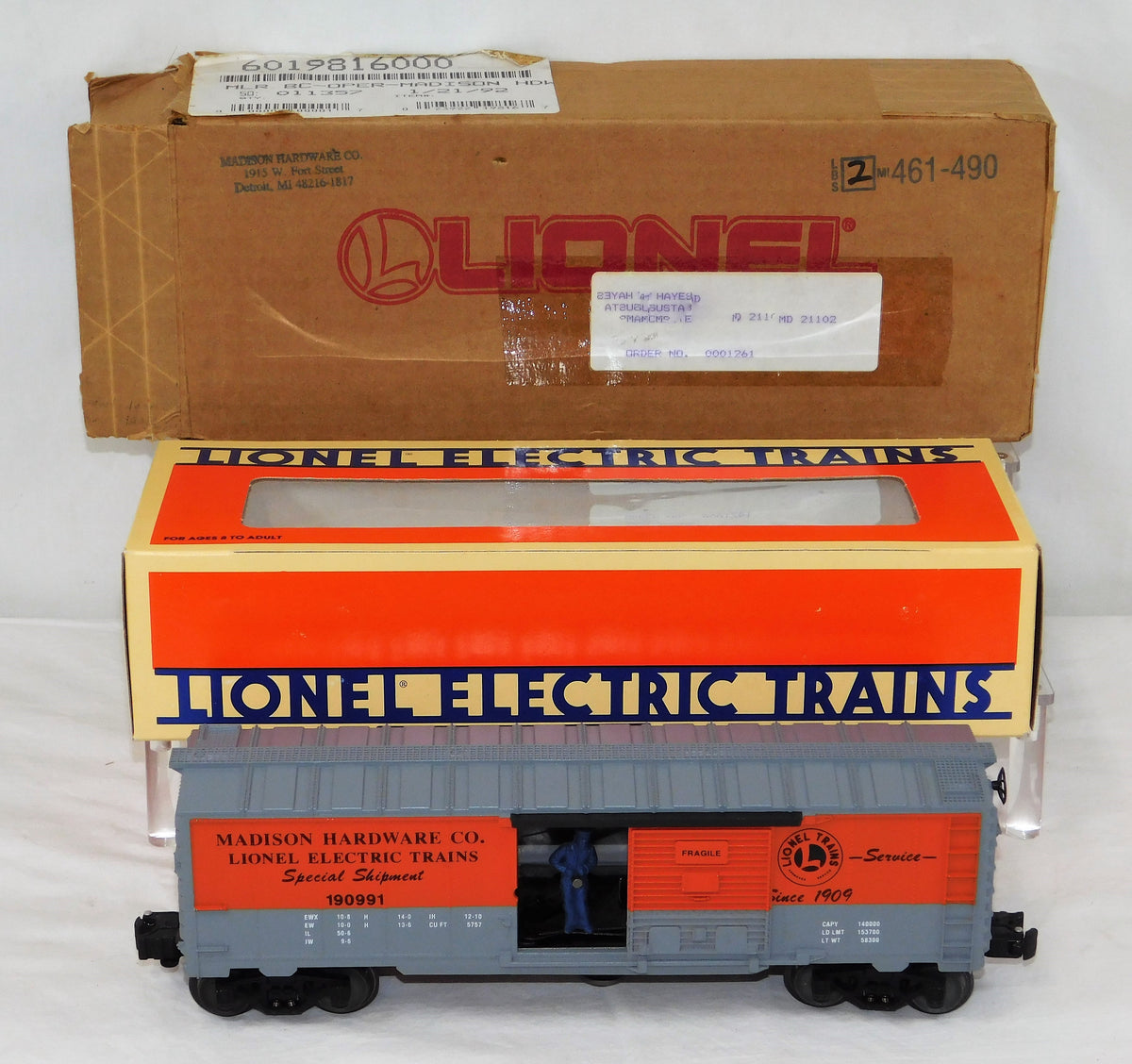Lionel 6-19816 Madison Hardware Operating Boxcar in Shipper FROM Madis ...