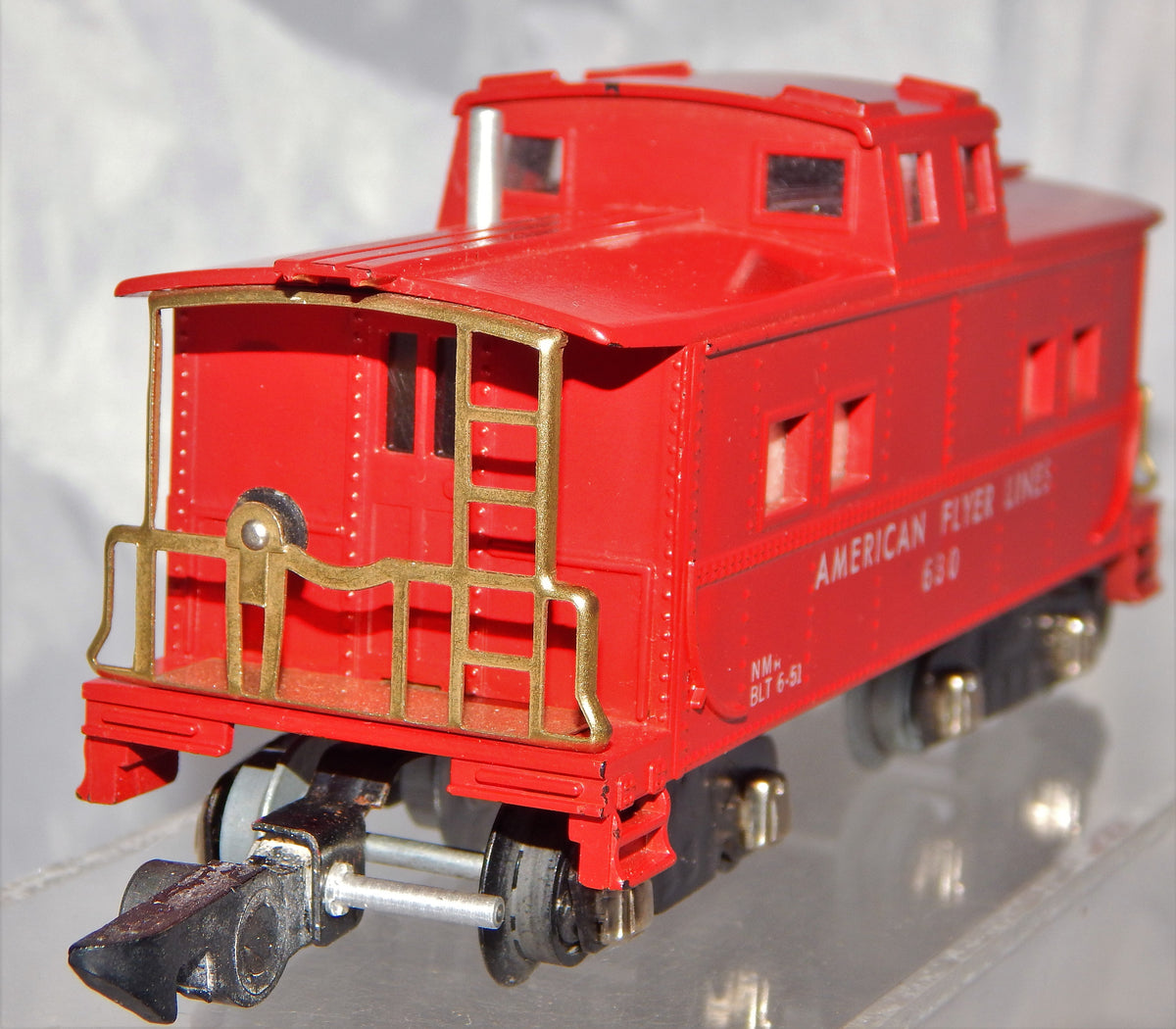 American Flyer Lines 630 Red Painted Lighted Caboose 1953 Link AFL Sca ...